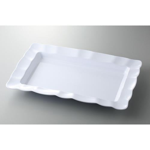 【nc8-428】スキャロッフ゜ レクタンク゛ルトレーM ホワイト CR-3643 – 業務用食器の食器プロ